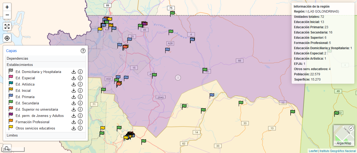 Mapa Educativo Interactivo de la Provincia del Chubut