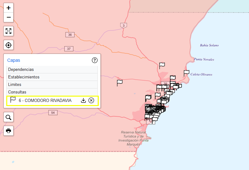 Mapa Educativo Interactivo de la Provincia del Chubut